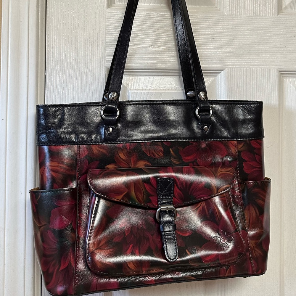 Patricia Nash Leather Floral Design Tote Purse (C4) - Gem